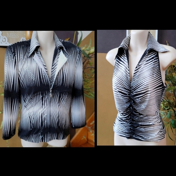 Joseph Ribkoff | Tops | Vintage Halter Top Set Ruched Collared Tank ...